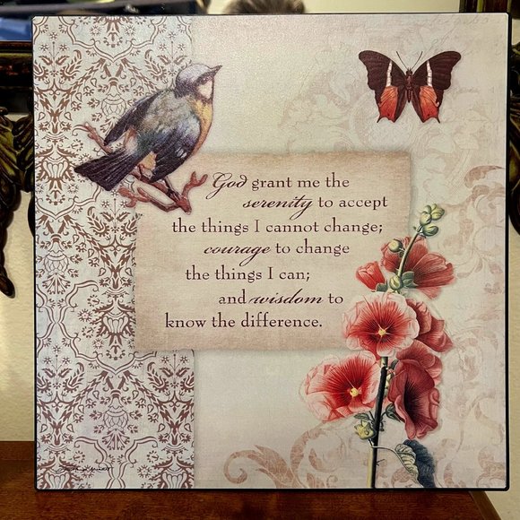 Kirlands | Wall Decor | Serenity Prayer Bird Butterfly Metal Wallstand ...